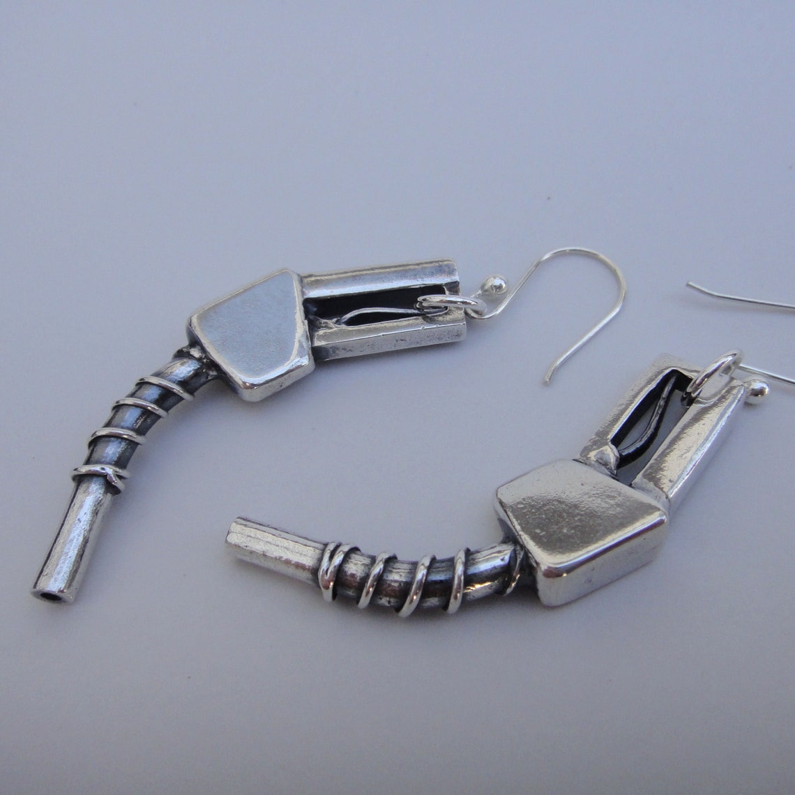 Gas Pump Earrings in Sterling Silver- Petrolhead Gearhead Jewelry ...