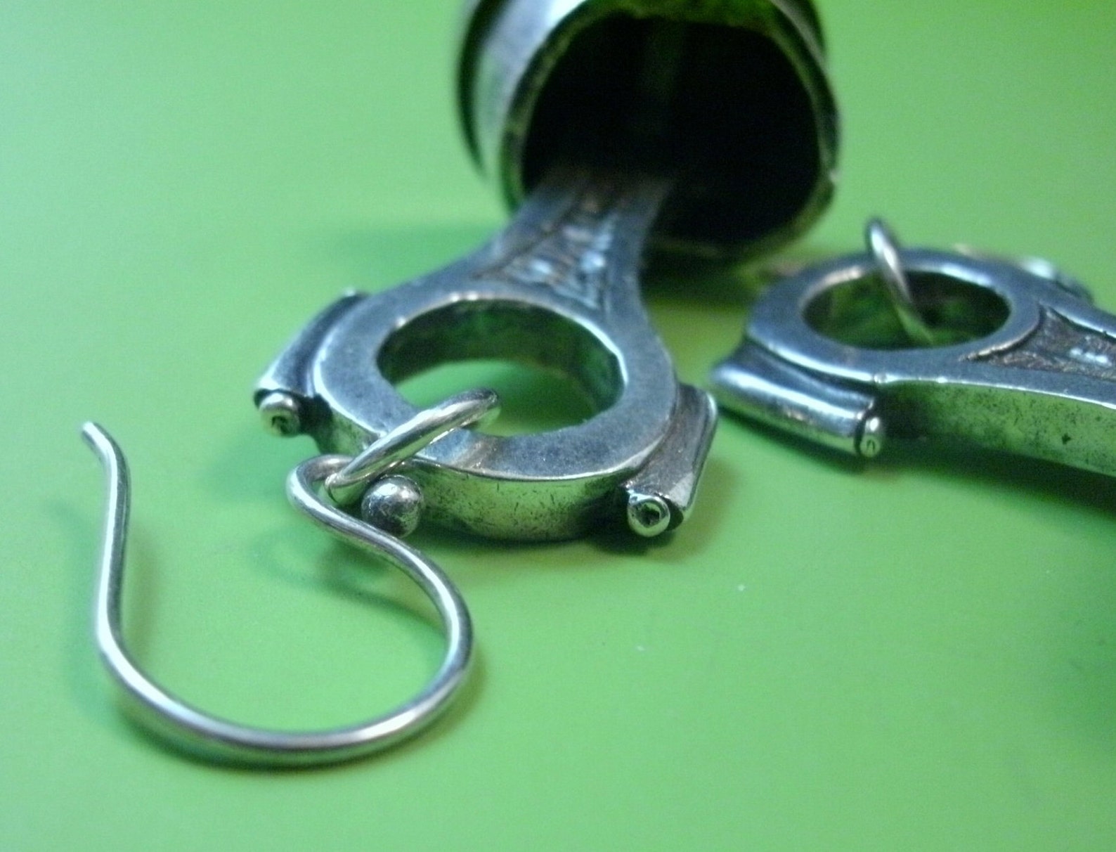 Piston Rod Earrings- Fine Silver Automotive Jewelry- Gearhead ...