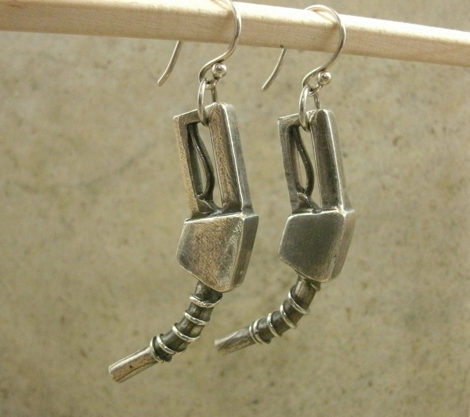 Gas Pump Earrings in Sterling Silver- Petrolhead Gearhead Jewelry ...