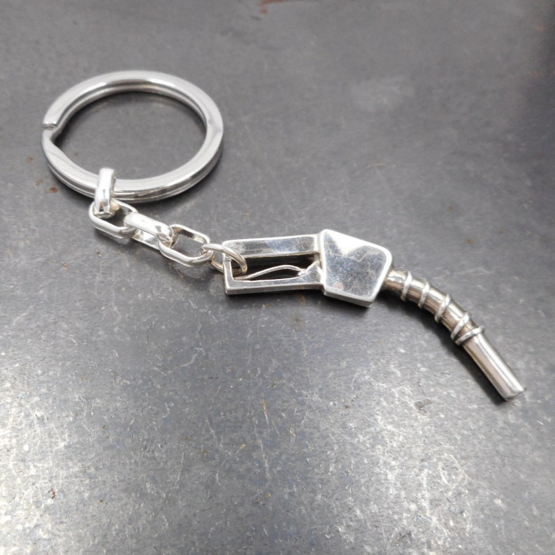 Sterling Silver Gas Pump Keychain- New Driver Gift- Sweet 16- Gear Head ...