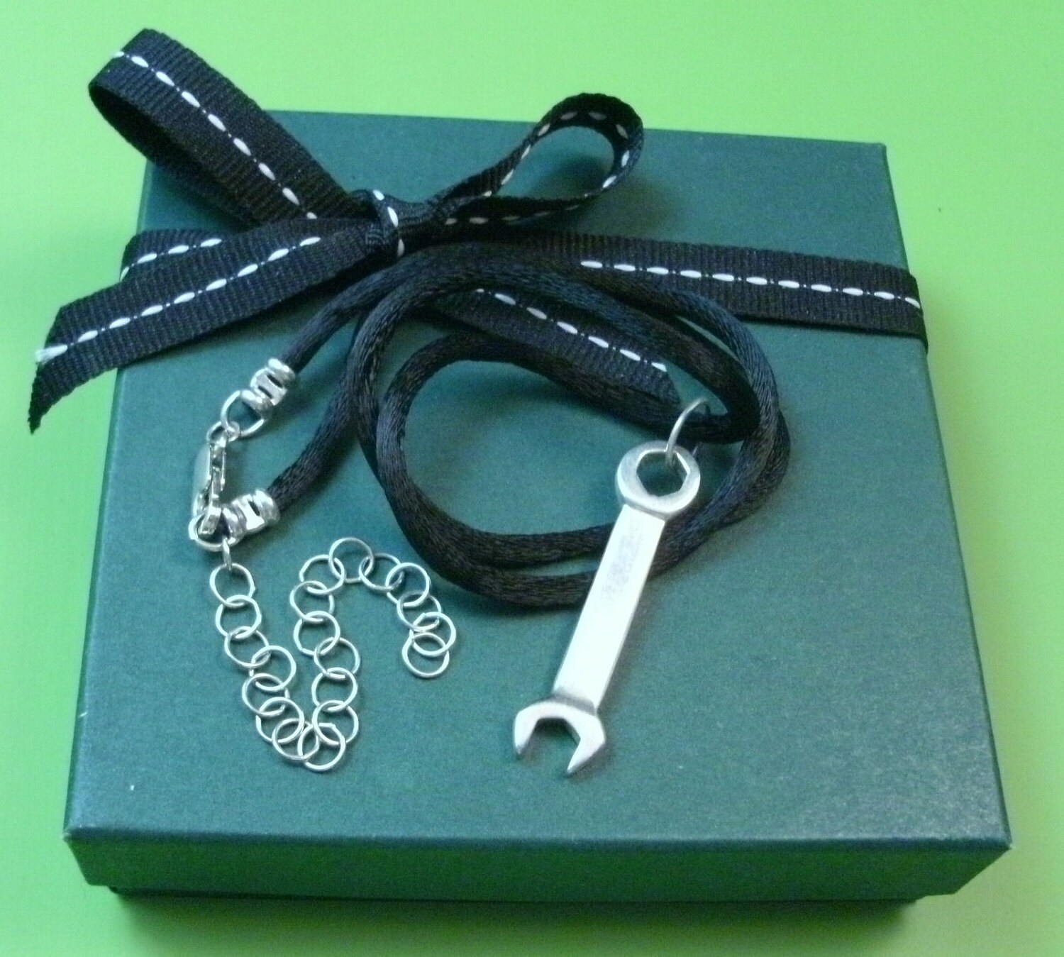 Wrench Pendant Sterling Silver Necklace- Tool Jewelry- Industrial ...