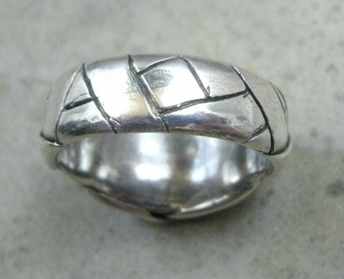 Silver Mummy Ring Unique Wedding Band OOAK Engagement Ring Fine Silver ...