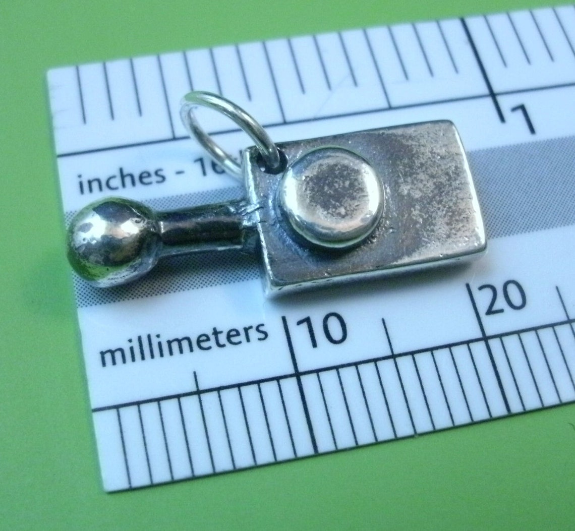 Sterling Silver Charm Detonator Button Charm in Sterling | Etsy