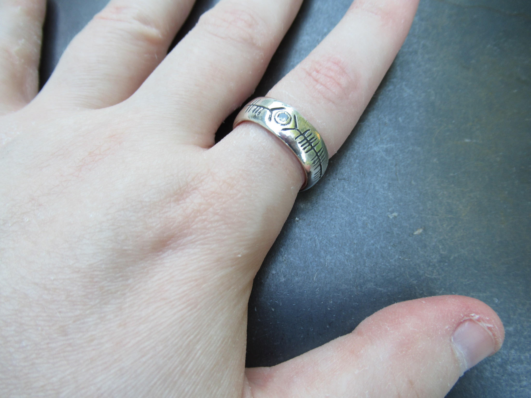 Custom Ogham Ring- Fine Silver Celtic Wedding Band- Personalized Gift ...