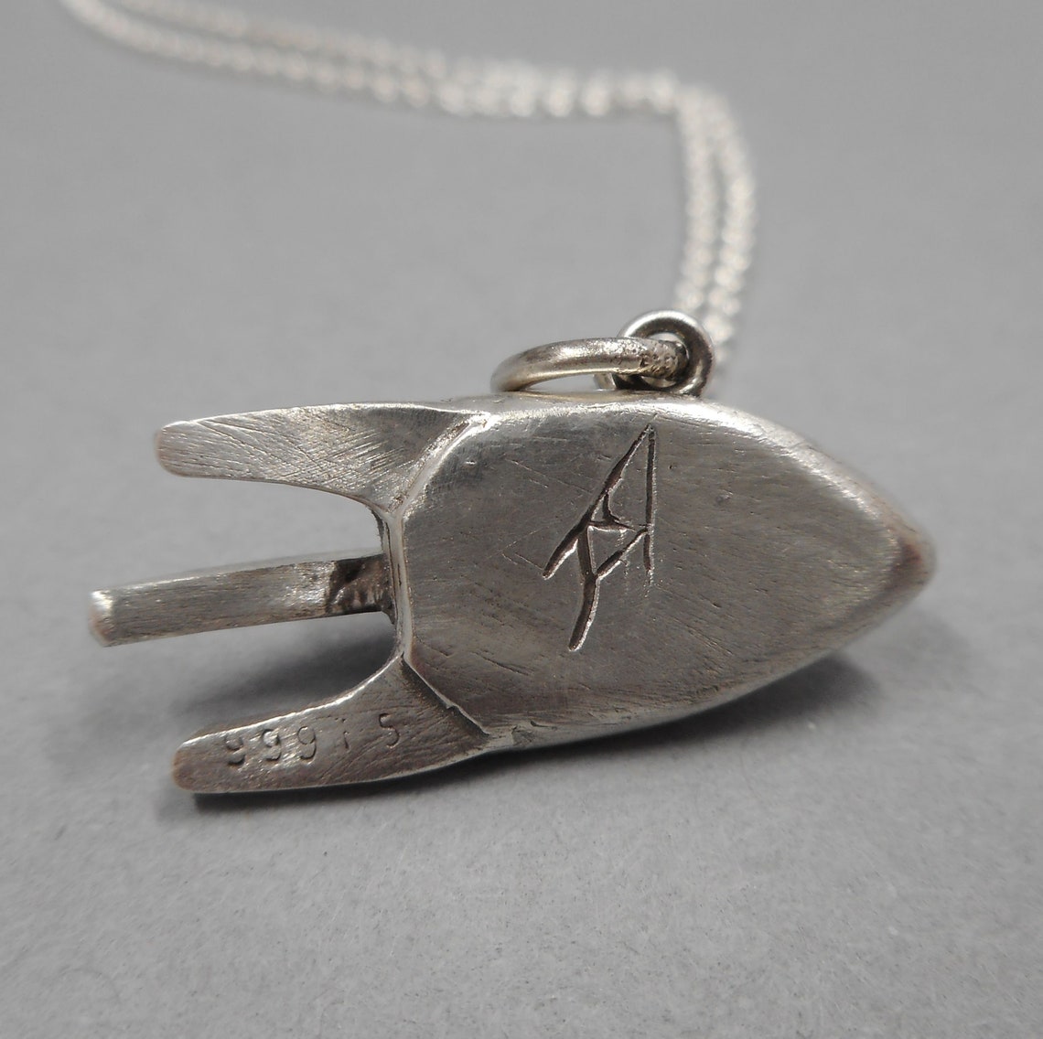 Rocketship Necklace Fine Silver Pendant Spaceship Necklace - Etsy