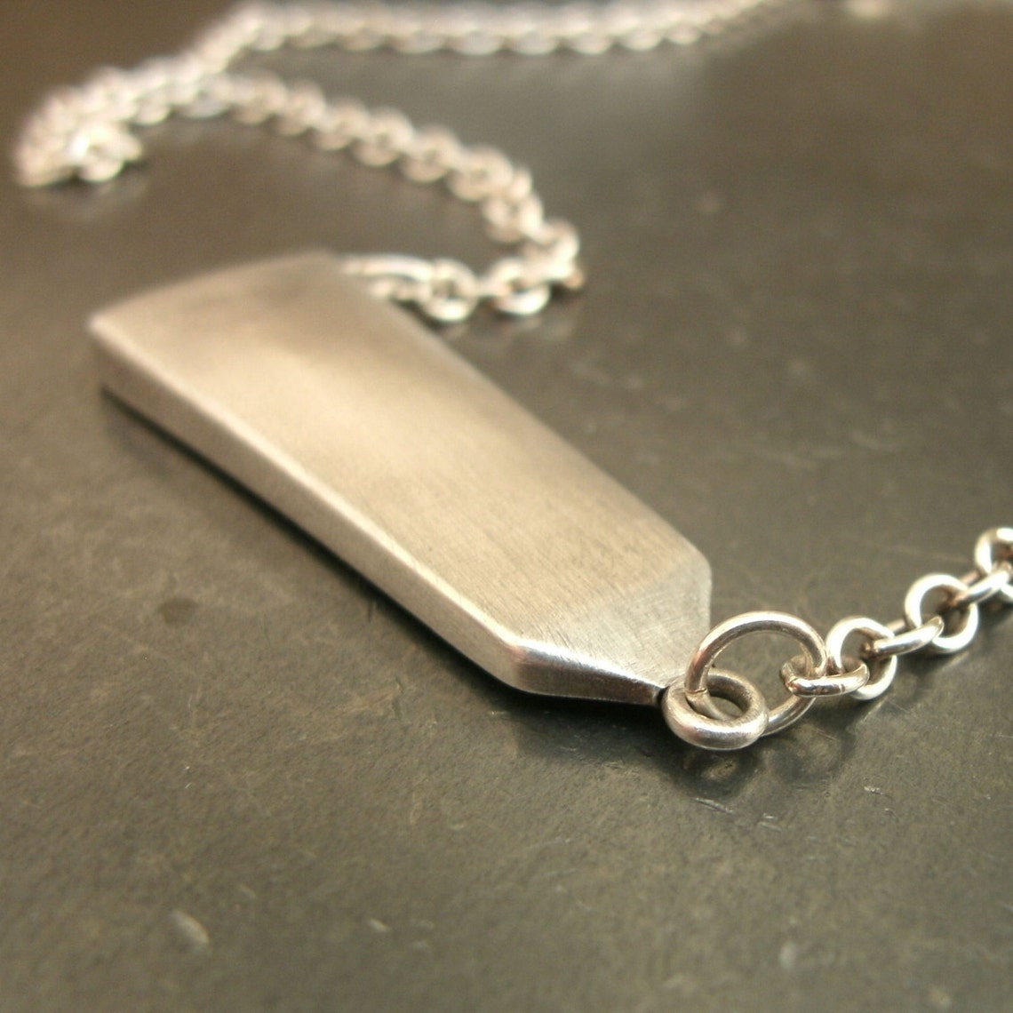 Obelisk Necklace Asymmetrical Jewelry Fine Silver Necklace | Etsy