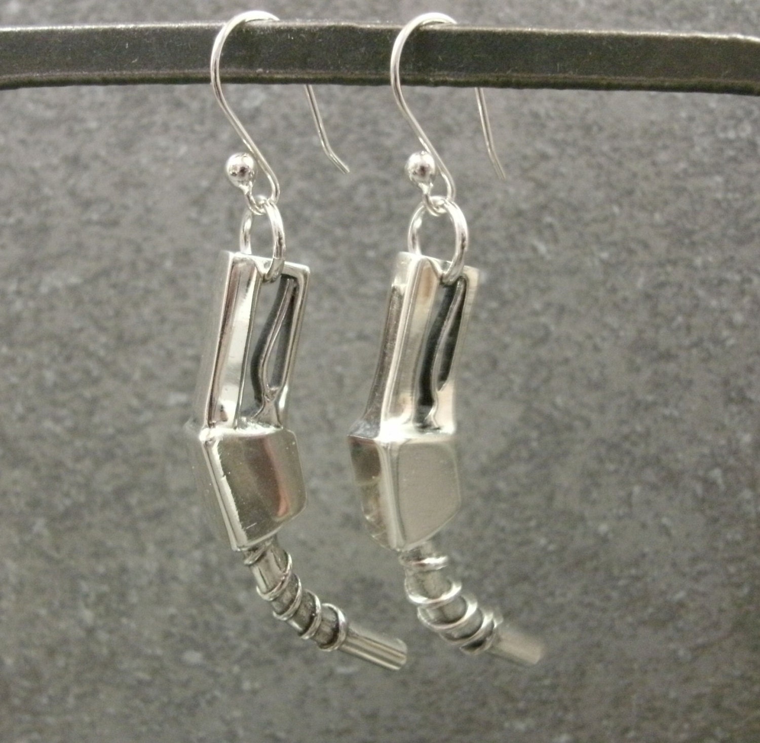 Gas Pump Earrings in Sterling Silver- Petrolhead Gearhead Jewelry ...