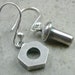 Nuts & Bolts Earrings in Sterling Silver- Industrial Jewelry- Dangle ...