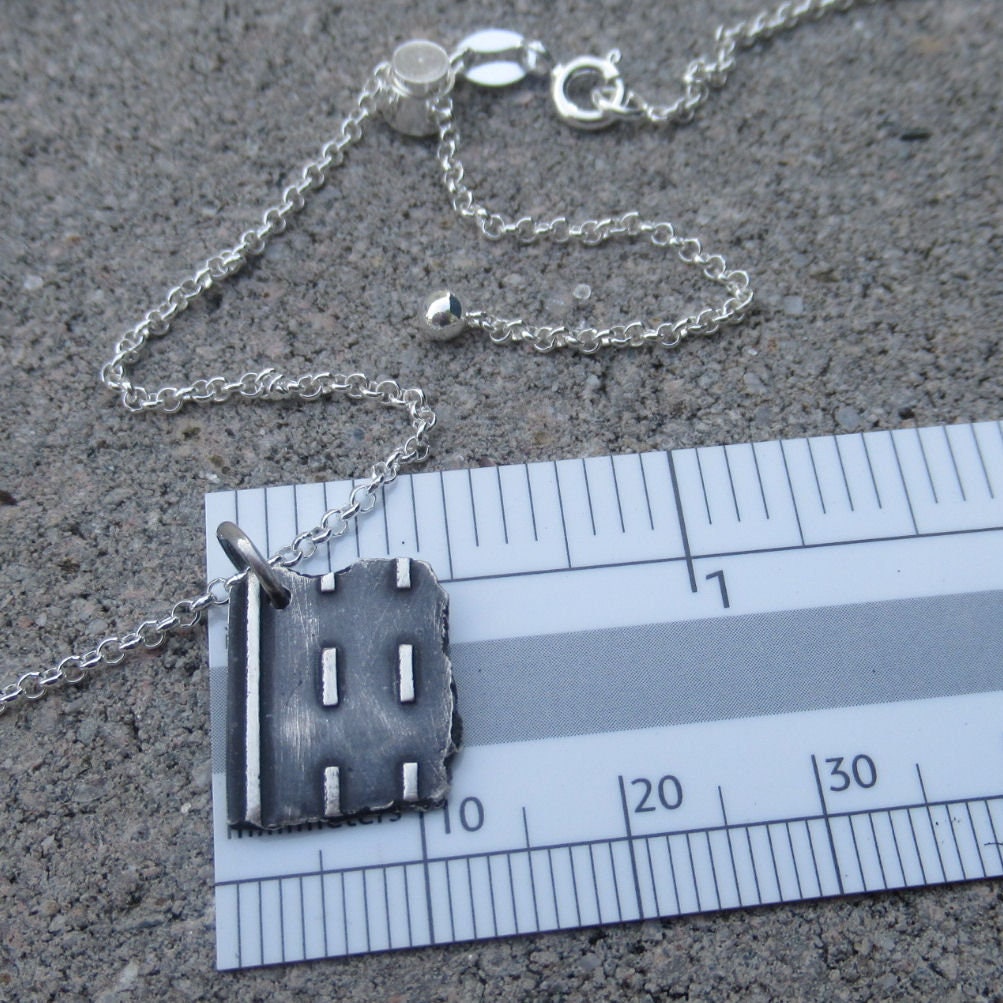 New Driver Gift- Sterling Silver Broken Road Pendant- Automotive ...