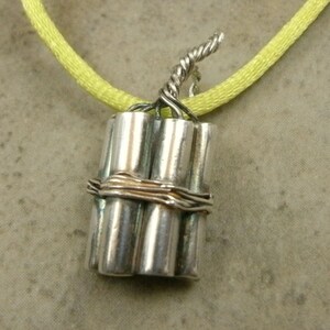 Dynamite Necklace TNT Silver Pendant Demolition Expert PMC | Etsy