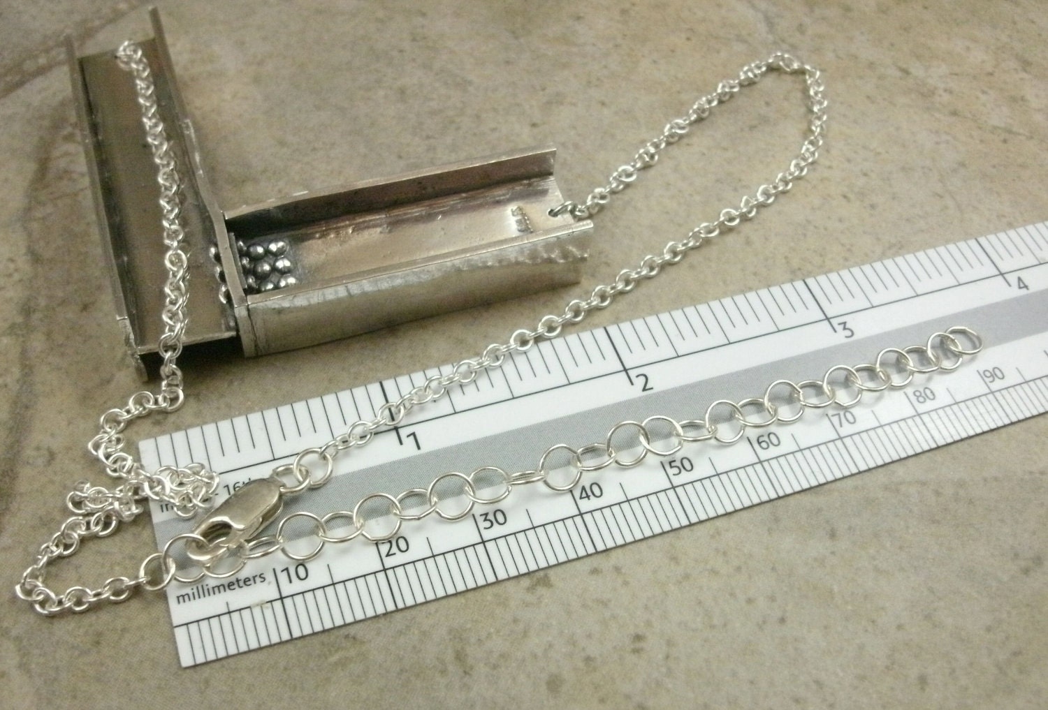 I Beam Fine Silver Necklace- Industrial Jewelry- Urban Necklace ...