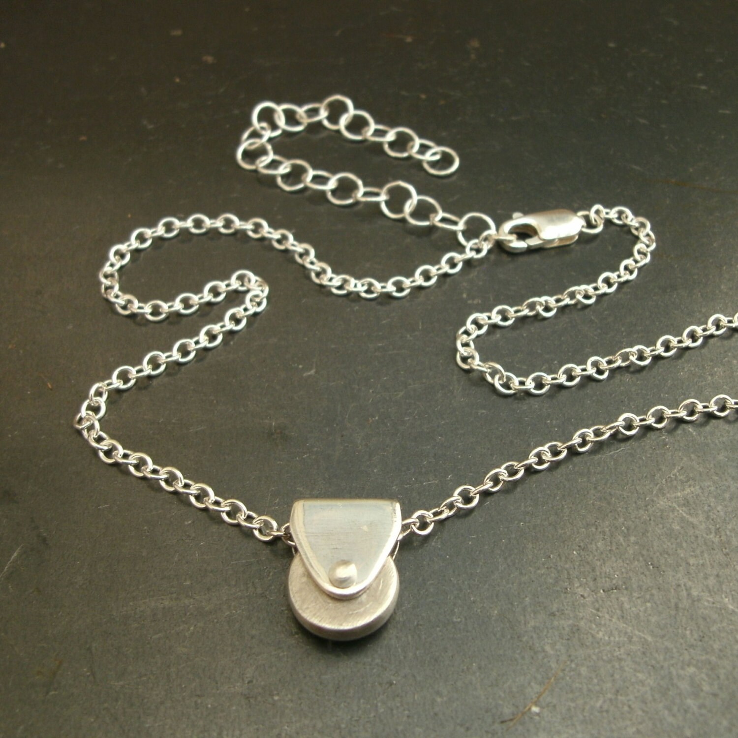 Pully Necklace Kinetic Jewelry- Sterling Silver Necklace- Industrial Jewelry- Pulley Pendant ...
