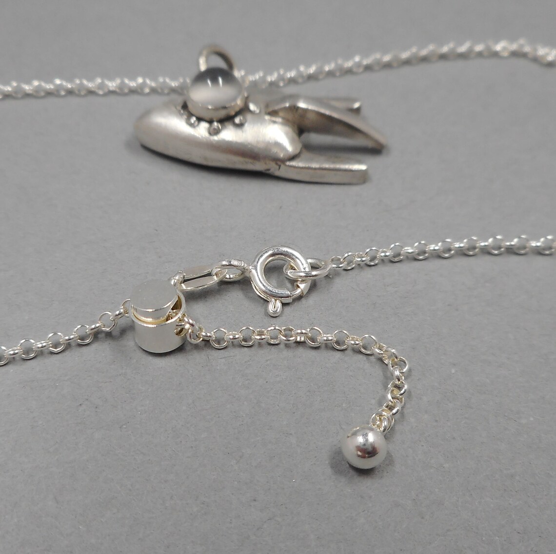 Rocketship Necklace Fine Silver Pendant Spaceship Necklace - Etsy