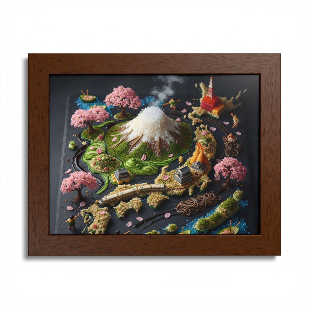 Japan Food Map Wall Art- Culinary Map of Japan Made From Traditional ...