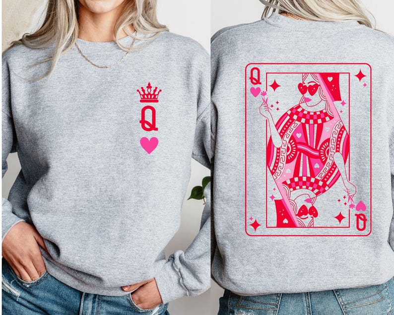 Custom Queen of Hearts Poker Card Hoodie, Personalized Poker Mama ...