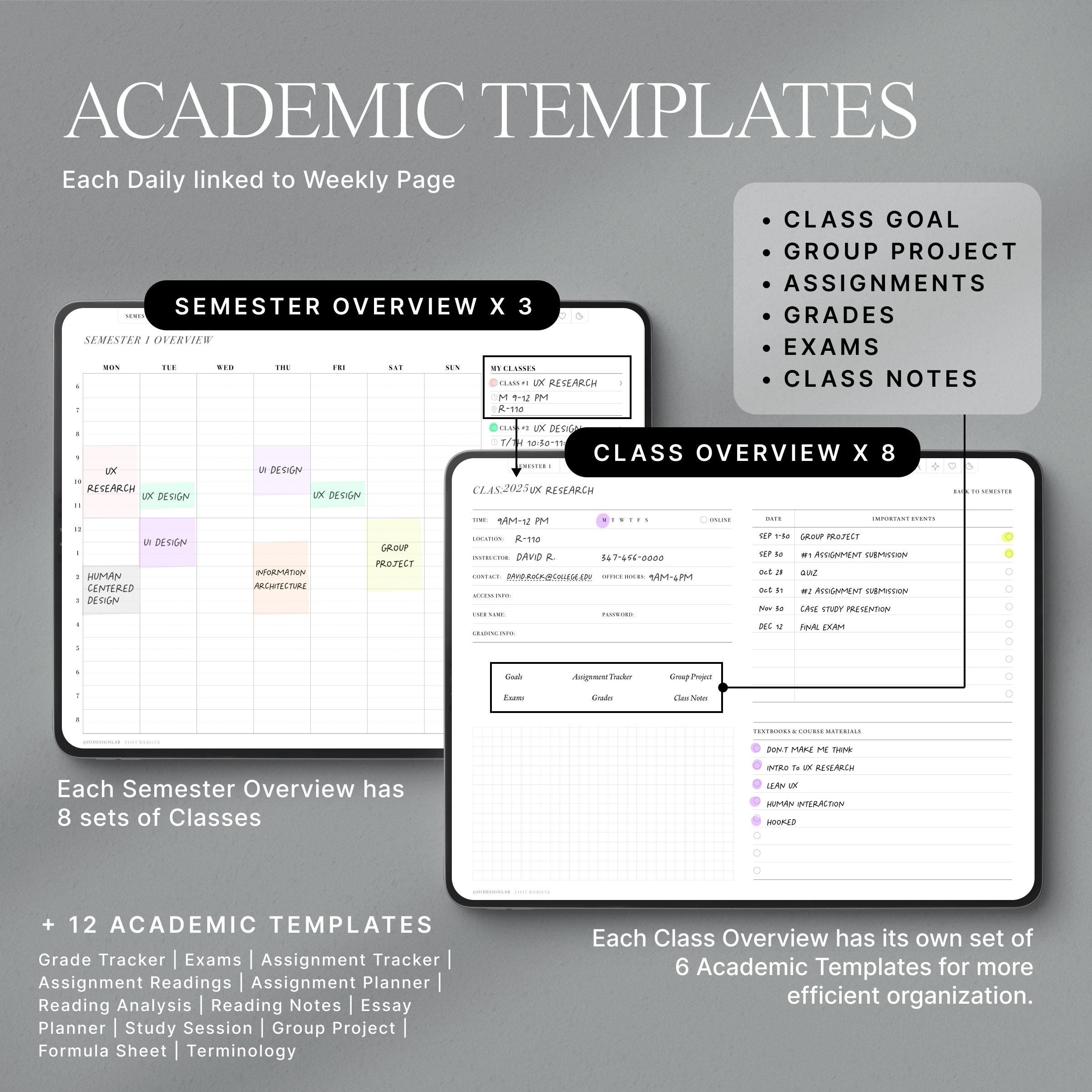 2025-2026 Digital Academic Planner: Goodnotes, Ipad, Ios Shortcut ...