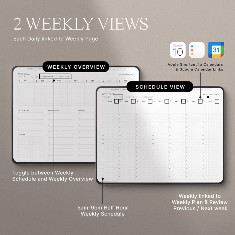 2025-2026 Digital Academic Planner: Goodnotes, Ipad, Ios Shortcut ...