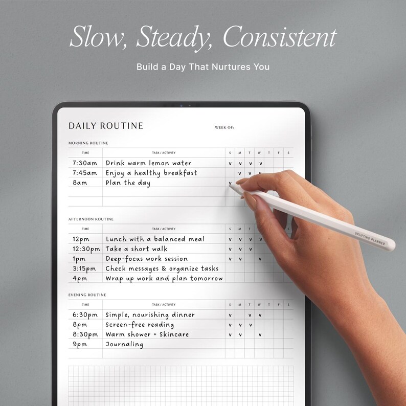 Daily Routine Tracker (portrait) – Digital & Printable Planner PDF ...