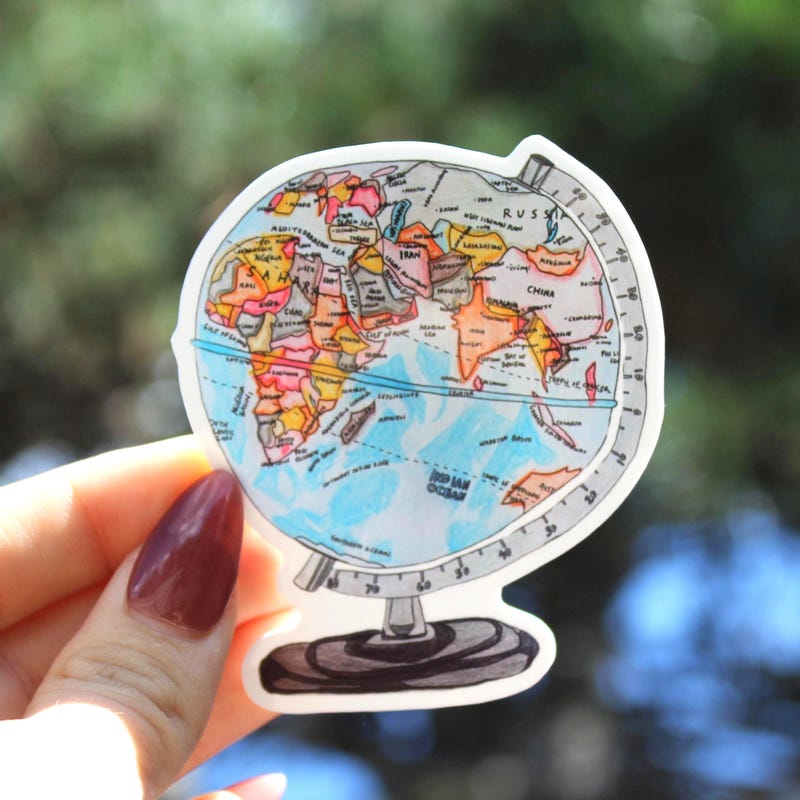 Globe Stickers - Etsy UK