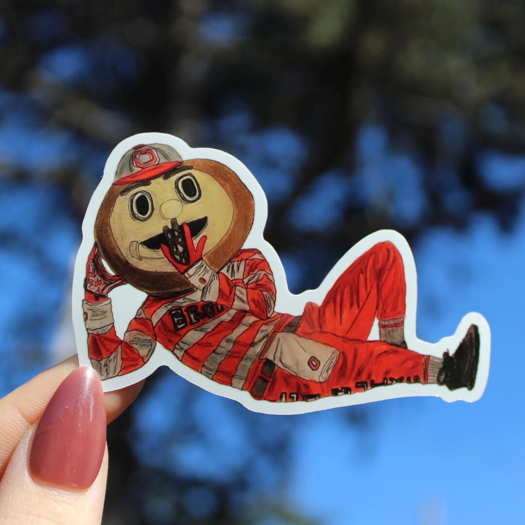 Hand Drawn Brutus Buckeye Vinyl Sticker | Ohio State Decal - Etsy
