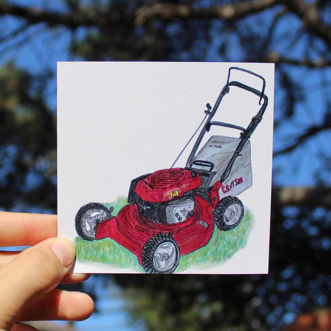 Hand Drawn Lawn Mower Wall Art | Gardening Decor - Etsy