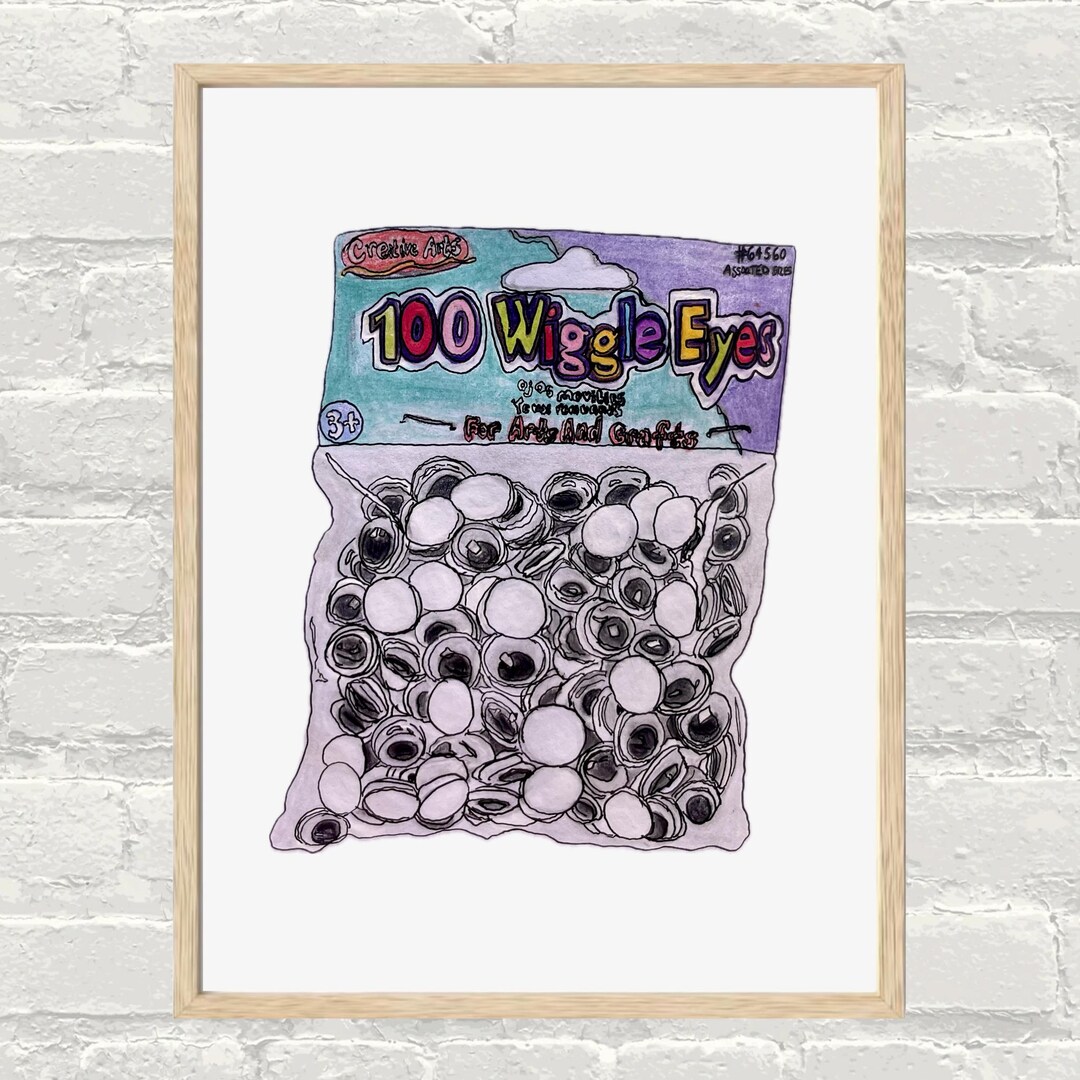Hand Drawn Googly Eye Print - Etsy