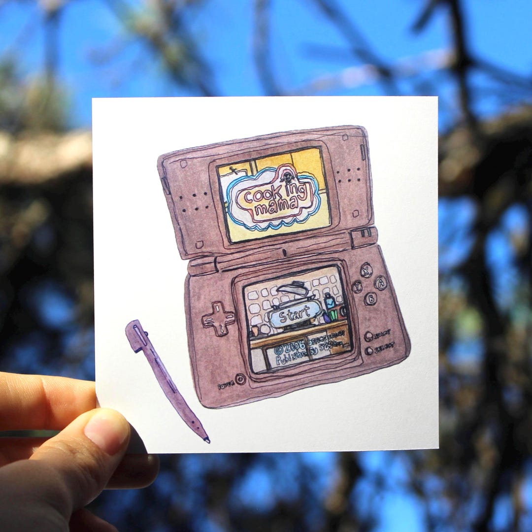 Hand Drawn DS Wall Art | Nostalgic Game Room Decor - Etsy