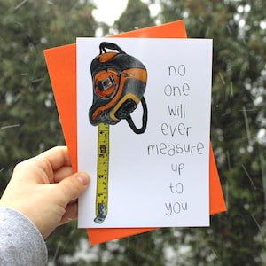 Hand Drawn “no One Will Ever Measure up to You” Sentimental Card - Etsy