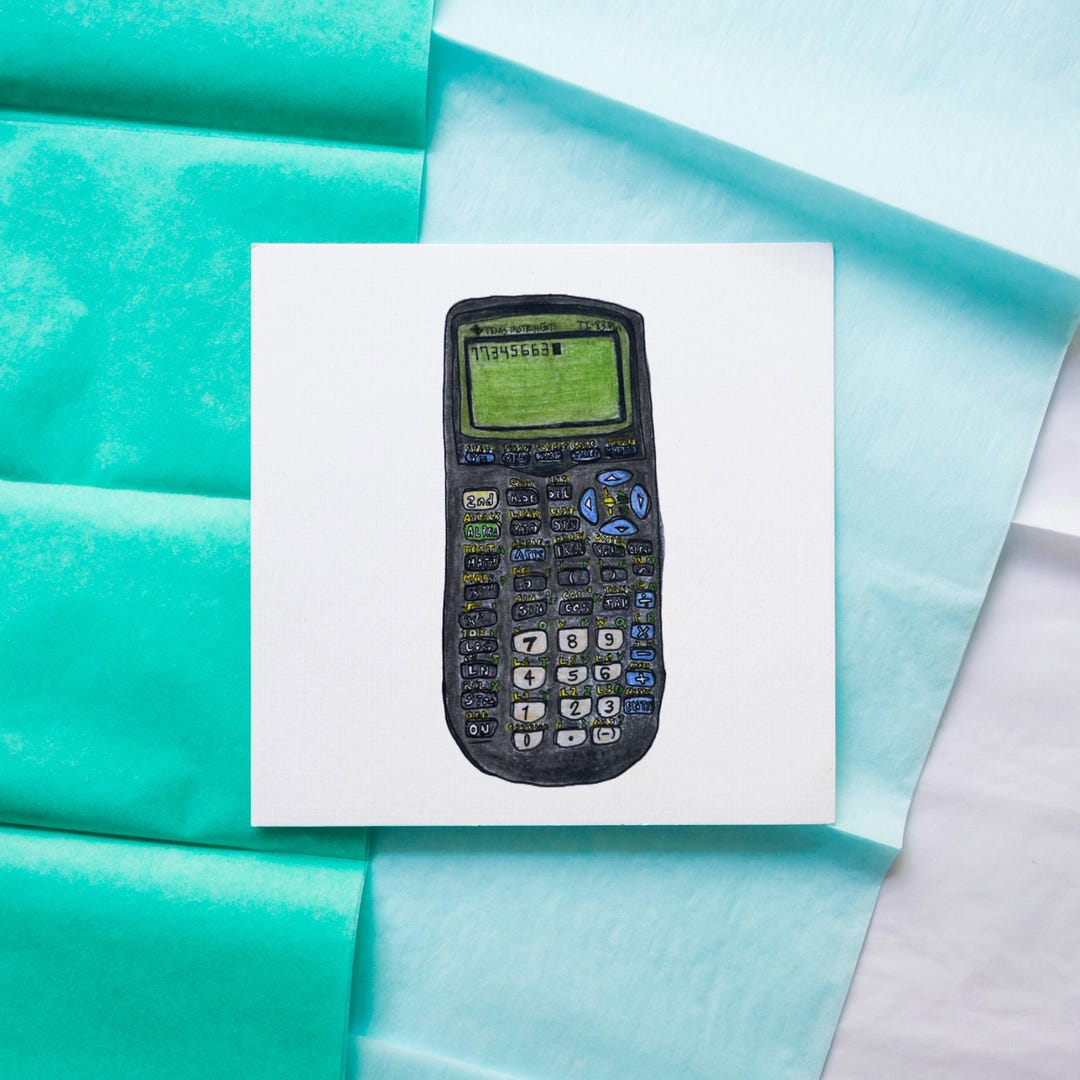 Hand Drawn Graphing Calculator Print - Etsy