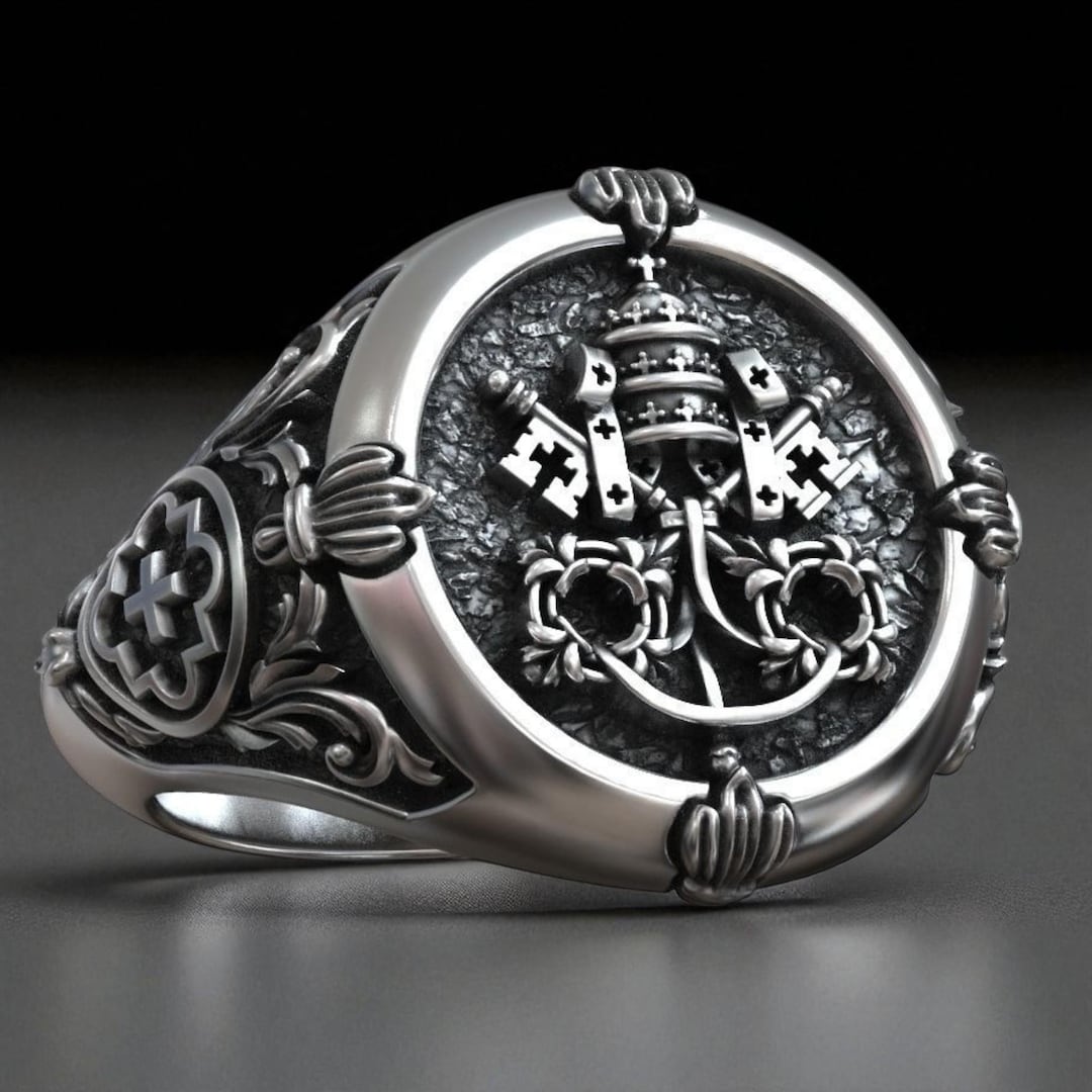 Saint Peter Keys of Heaven Ring Handmade in Sterling Silver, Christian ...