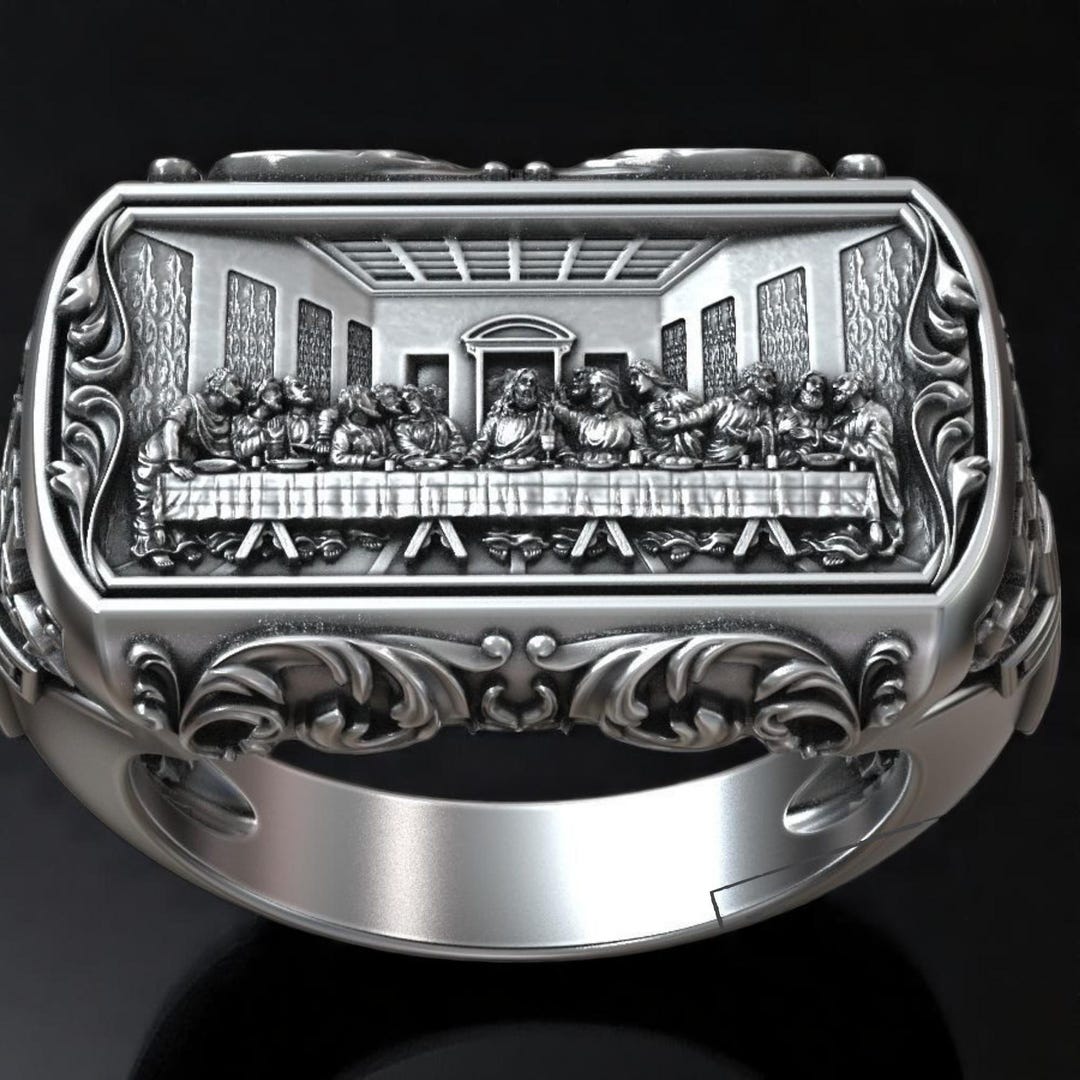 Sterling Silver Last Supper Ring – Jesus Disciples Band, Christian ...