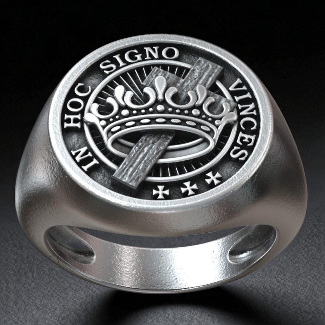 Crusader Templar Knight Ring, Handmade Masonic Signet Ring, in Hoc ...