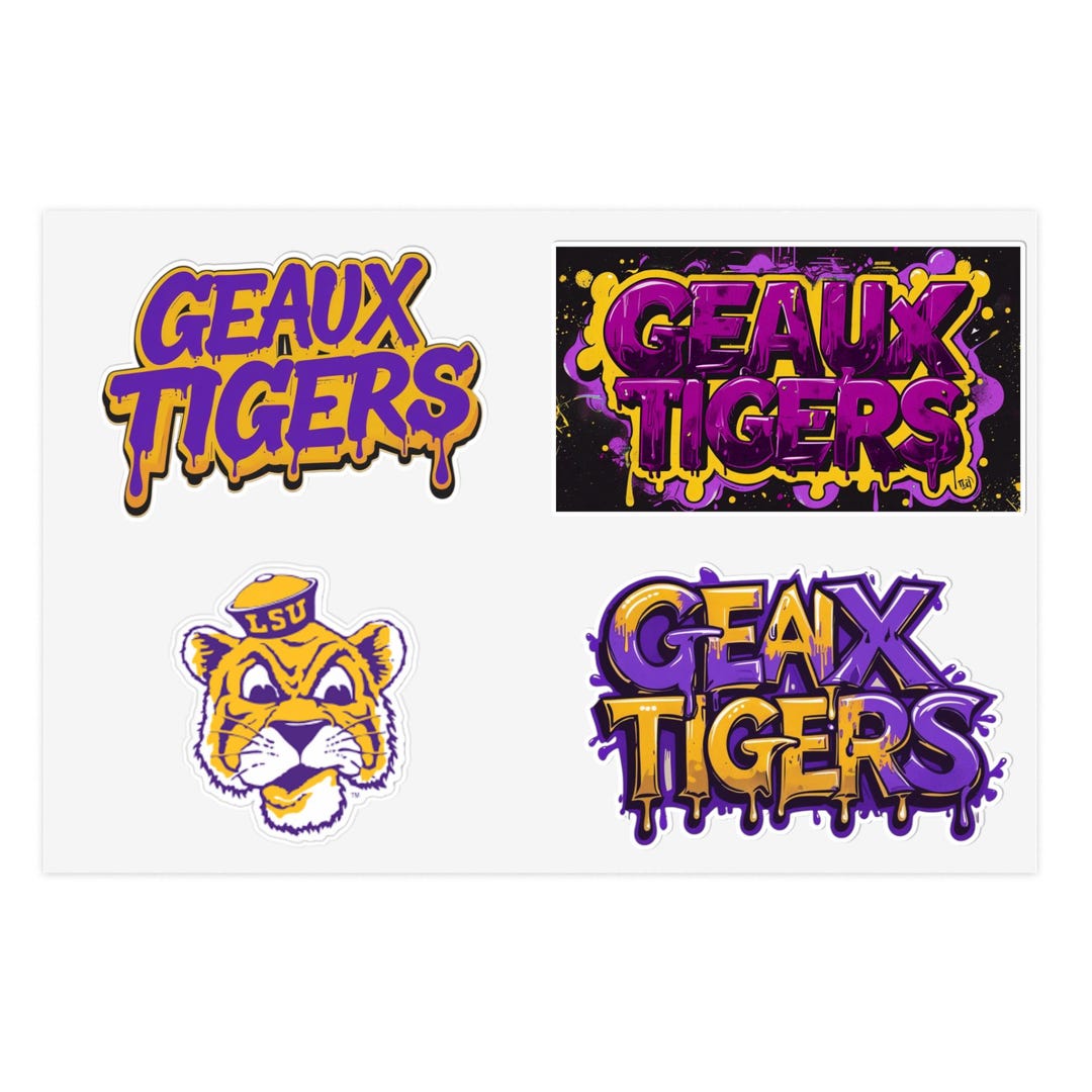 LSU Geaux Tigers Sticker Sheets - Etsy