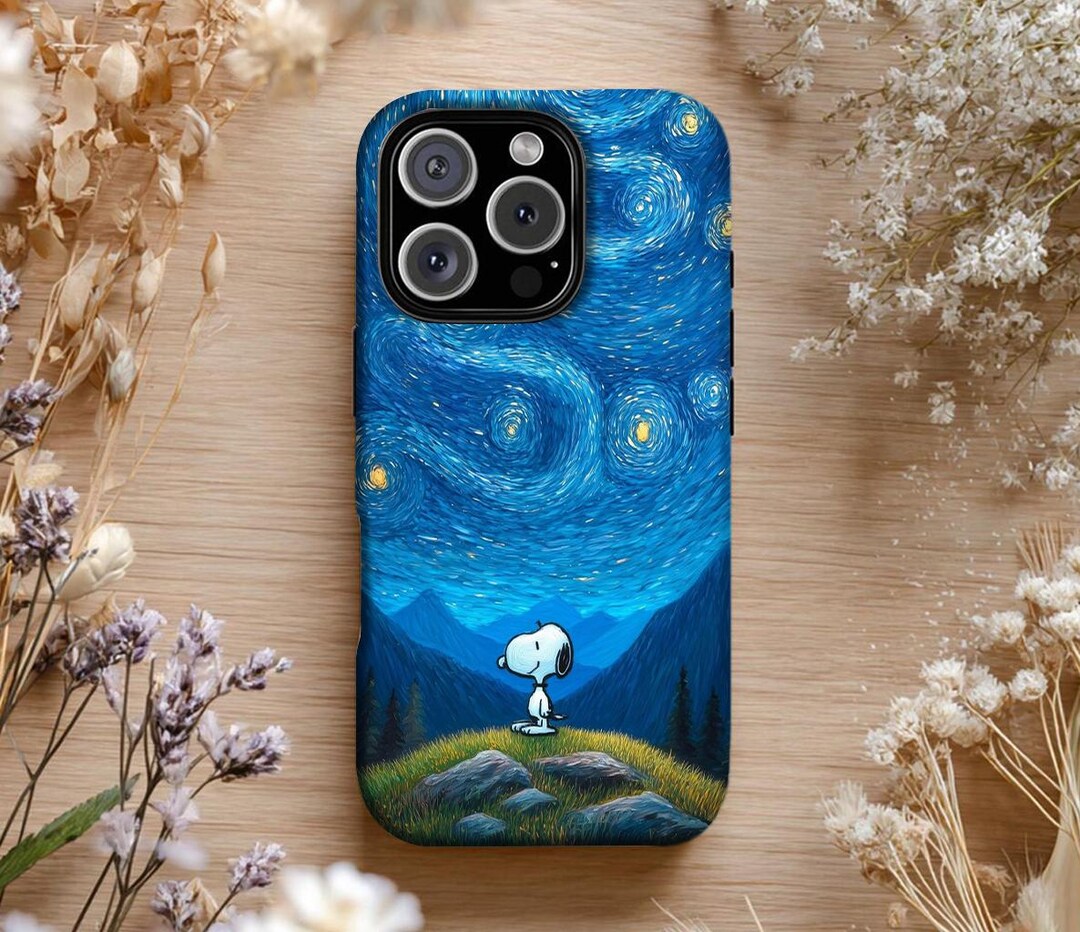 Snoopy Starry Night Phone Case, Van Gogh Style, Peanuts Fan Gift - Etsy