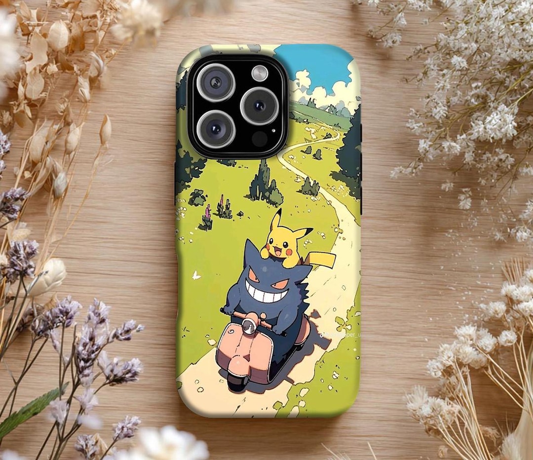 Pikachu & Gengar Anime Phone Case, Cute Pokemon iPhone Case, Kawaii ...
