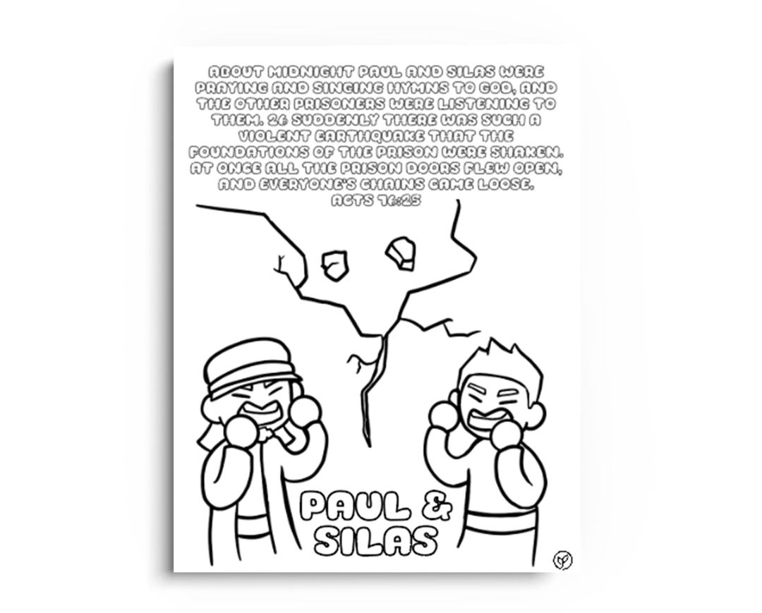 Paul and Silas in Prison Coloring Page – Bible Story Printable With ...