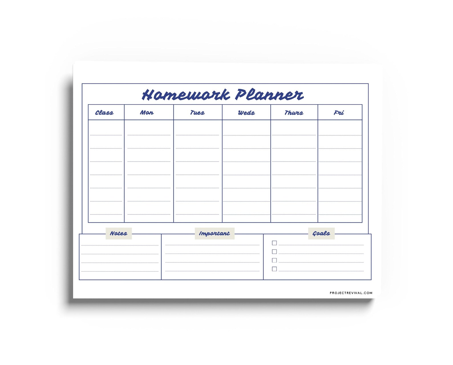 Daily Homework Planner – Printable Student Planner for 6th–12th Grade ...