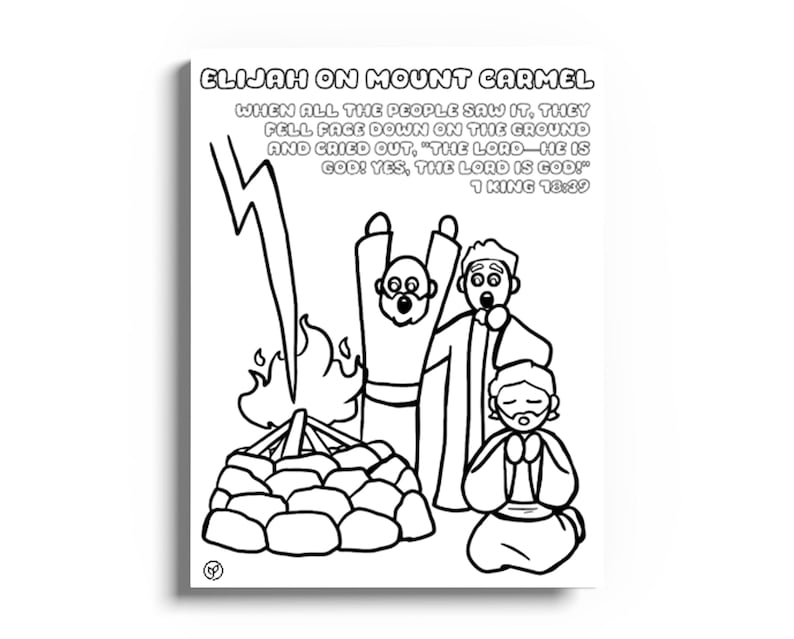 Elijah on Mount Carmel Coloring Page: Bible Story Printable (PDF ...