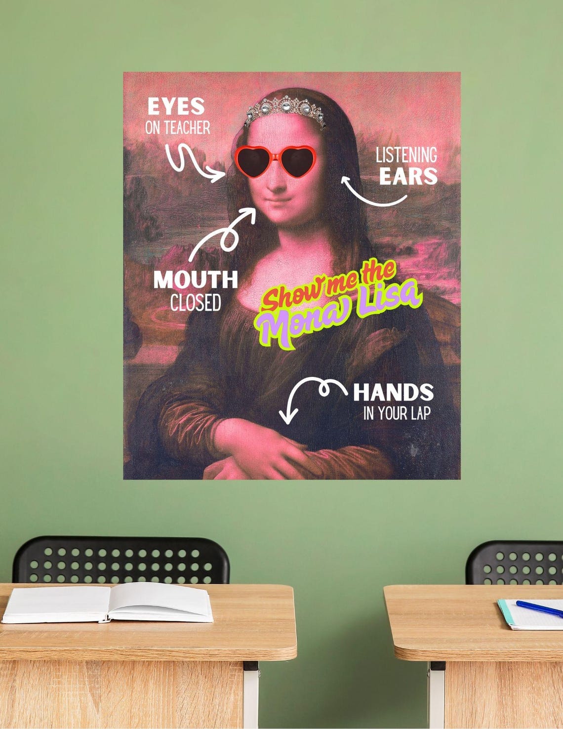 Show Me the Mona Lisa Poster Art Room Classroom Management Poster Art ...