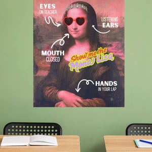 Show Me the Mona Lisa Poster Art Room Classroom Management Poster Art ...
