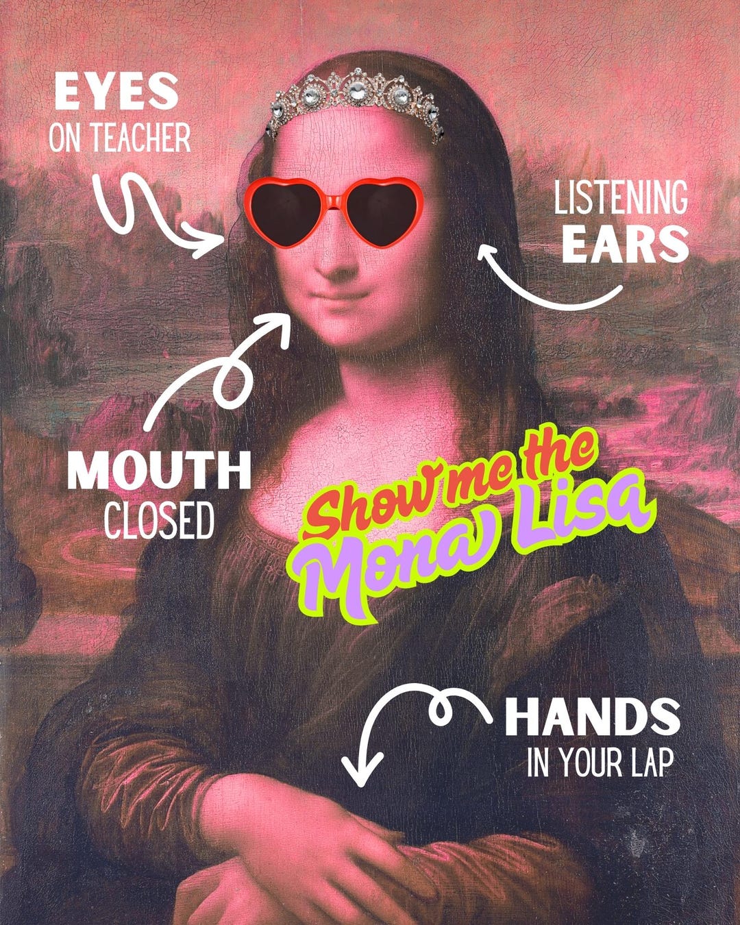 Show Me the Mona Lisa Poster Art Room Classroom Management Poster Art ...