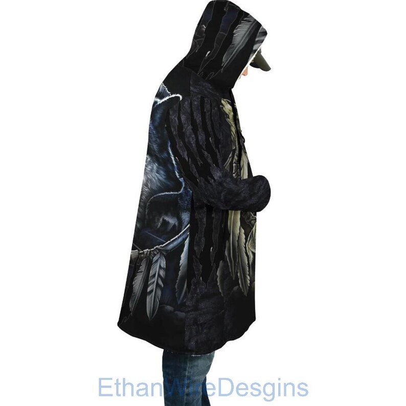 Wolf Light Cloak, Wolf Cloak, Wolf Coat, Wolf Hooded, Boho Festival ...