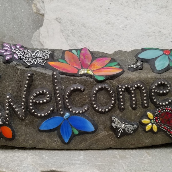 Mosaic Welcome Sign - Etsy