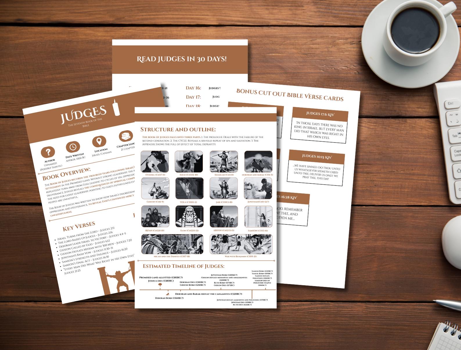 Judges Bible Study Infographic Pack: Sunday School & Homeschool ...