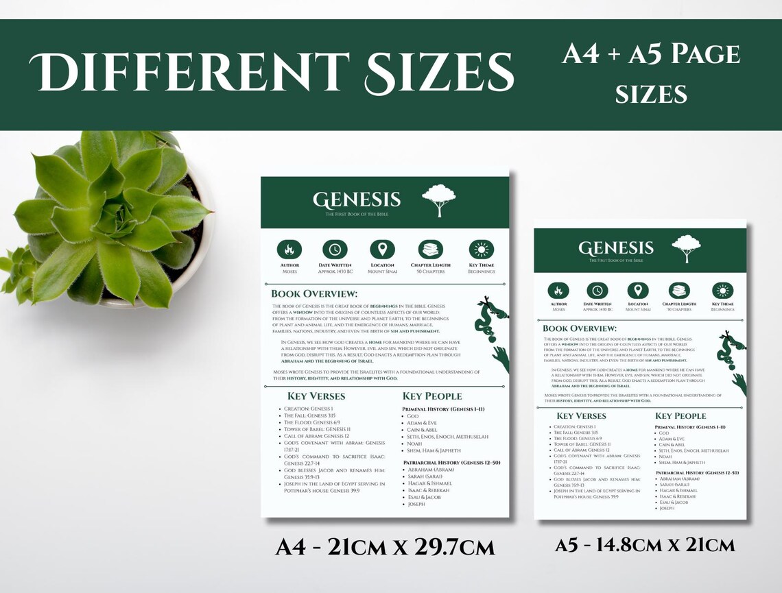 Genesis Bible Study Guide: Christian Infographic Pack (digital Download ...