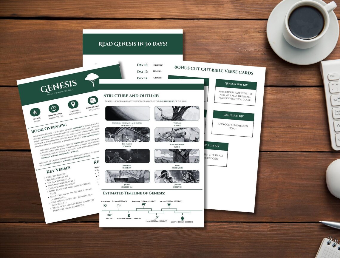 Genesis Bible Study Guide: Christian Infographic Pack (digital Download ...