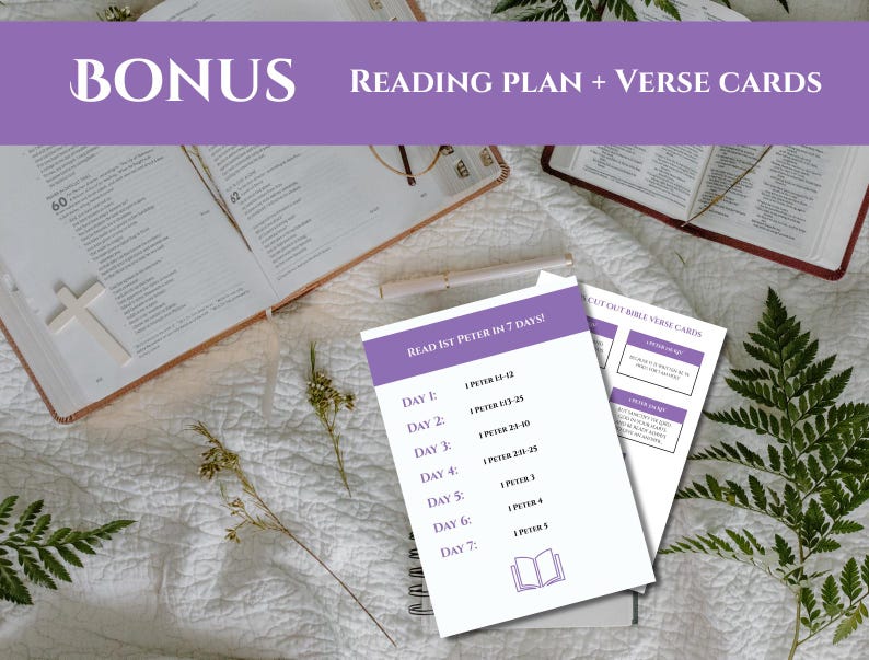 1 Peter Bible Study Printable Pack – Christian Infographic & Verse ...