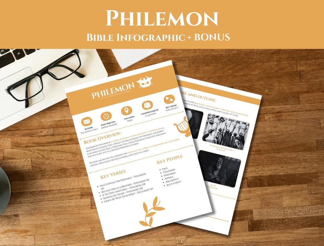 Philemon Bible Study Pack: Christian Infographic Guide + Reading Plan ...