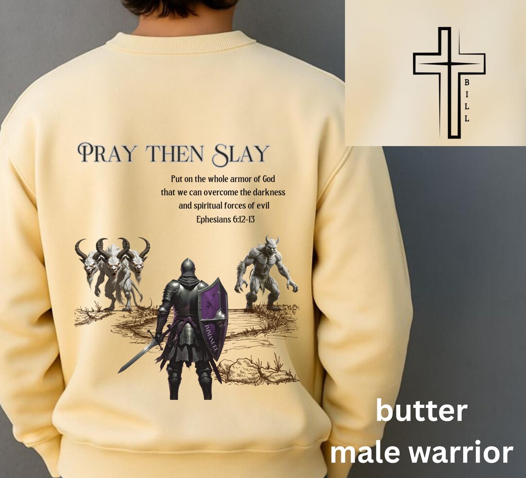 Christian Knight Spiritual Warfare Sweatshirt, Religious Armor Pullover ...