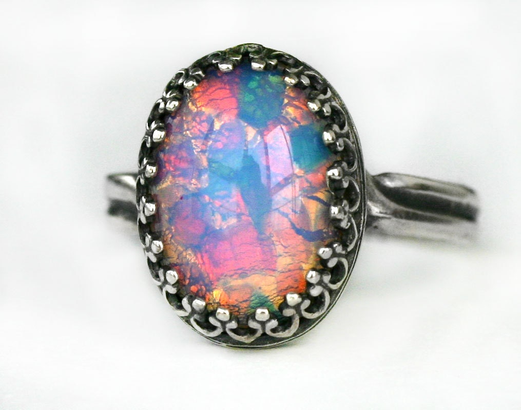 Pink Fire Opal Ring - Etsy